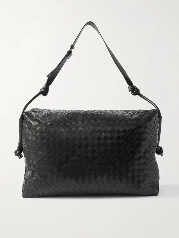 Bottega Veneta Intrecciato Leather Holdall Bag - Black