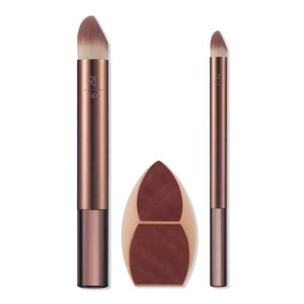 REAL TECHNIQUES Makeupsaver Blending Sponge + Makeup Brush Trio - One-color