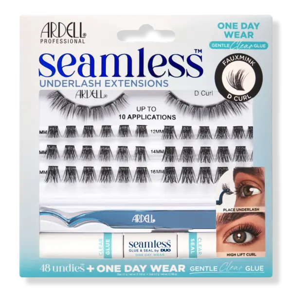 ARDELL Seamless One Day Underlash Extension Kit – Faux Mink D Curl - One-color