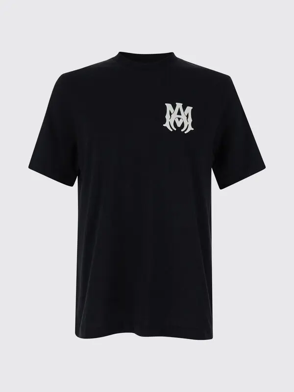 Amiri Relaxed Fit Drop Shoulder Cotton T-shirt With Logo - Black