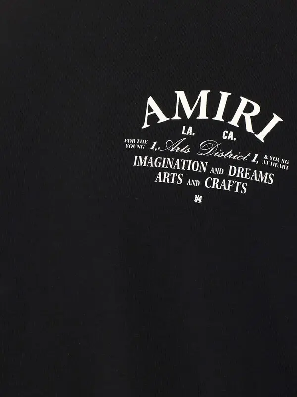 Amiri Contrasting Logo Cotton T-shirt - Black