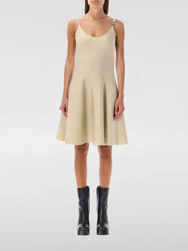 Versace Sleeveless Printed Midi Dress - Sand