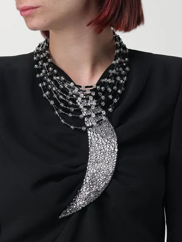 Emporio Armani Multi-strand Beaded Necklace With Crystal Embellishments