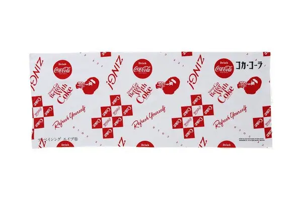 A BATHING APE X Coca Cola Japanese Hand Towel - White