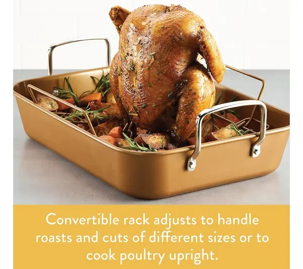 AYESHA CURRY Bakeware Nonstick Roaster With Con Vertible Rack