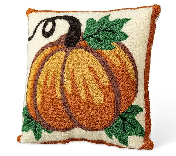 GLITZHOME 14h Fall Hooked Pillow