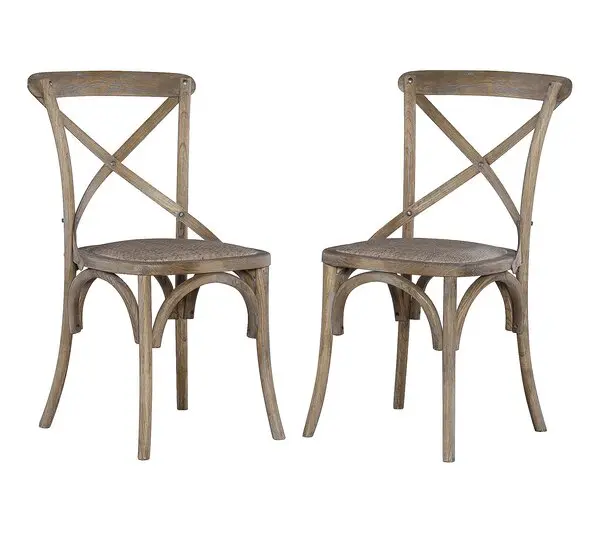 LINON Home Caden Set Of 2 Grey Wash Bentwood Ch Air - One-color