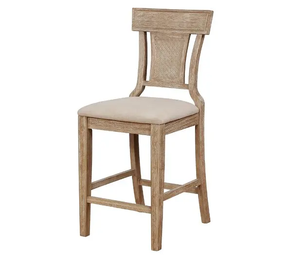 LINON Home Brooklyn Solid Wood Upholstered Coun Ter Stool
