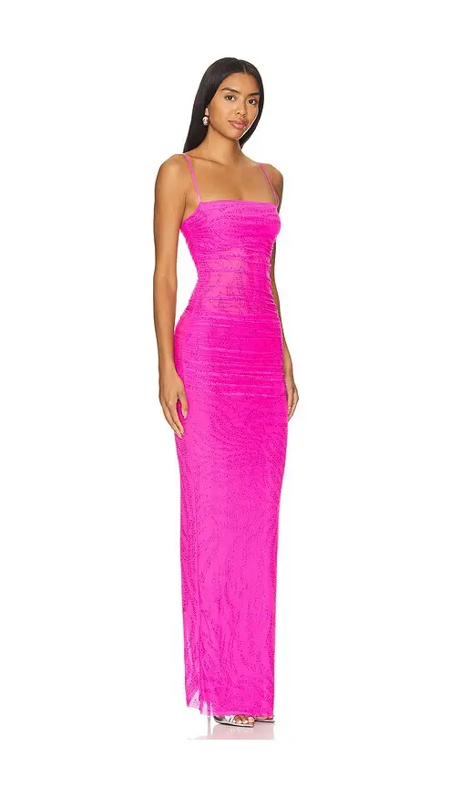 AFRM Crystal Embellished Mesh Dress