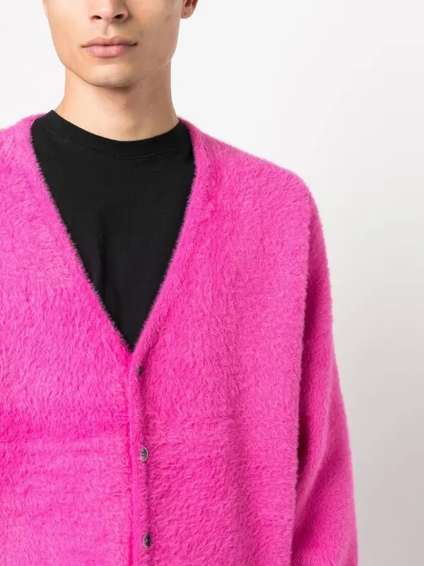 StüSsy Brushed V-Neck Cardigan In Pink - 15% Off | Editorialist