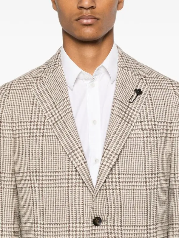 LARDINI Single-breasted Checked Blazer
