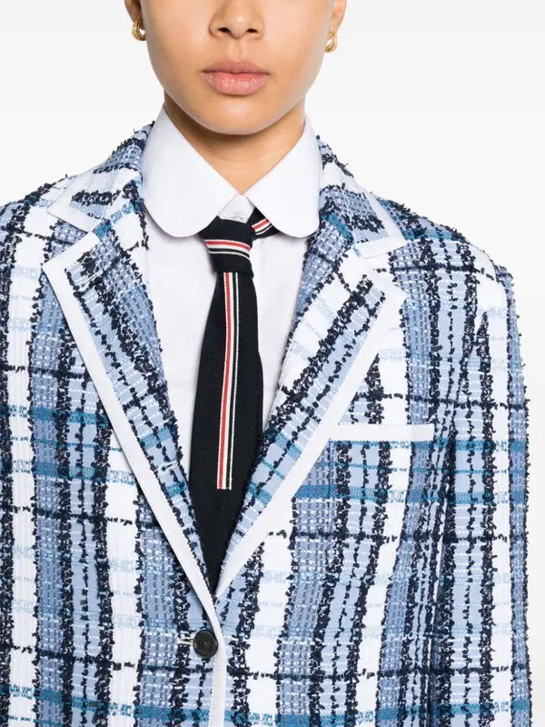 Thom Browne Tartan-checked Bouclé Blazer