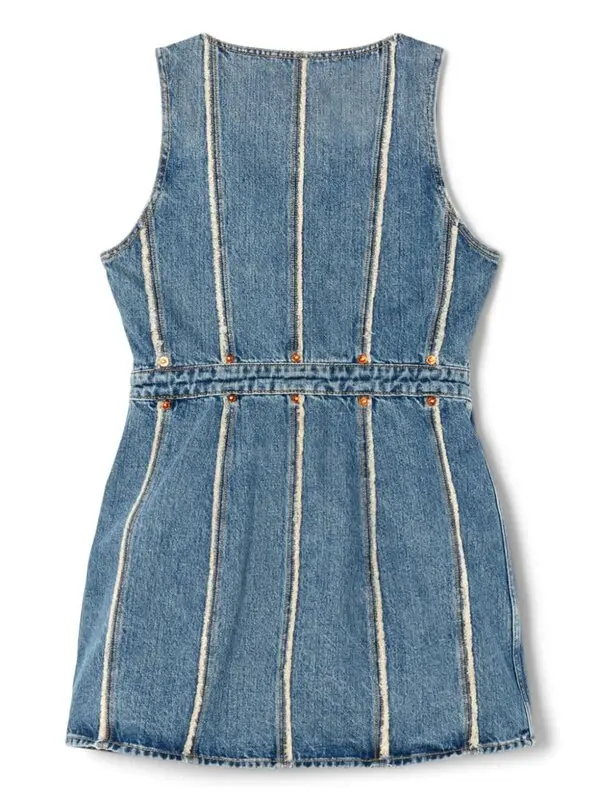 RE/DONE Sleeveless Denim Minidress With Frayed Detailing