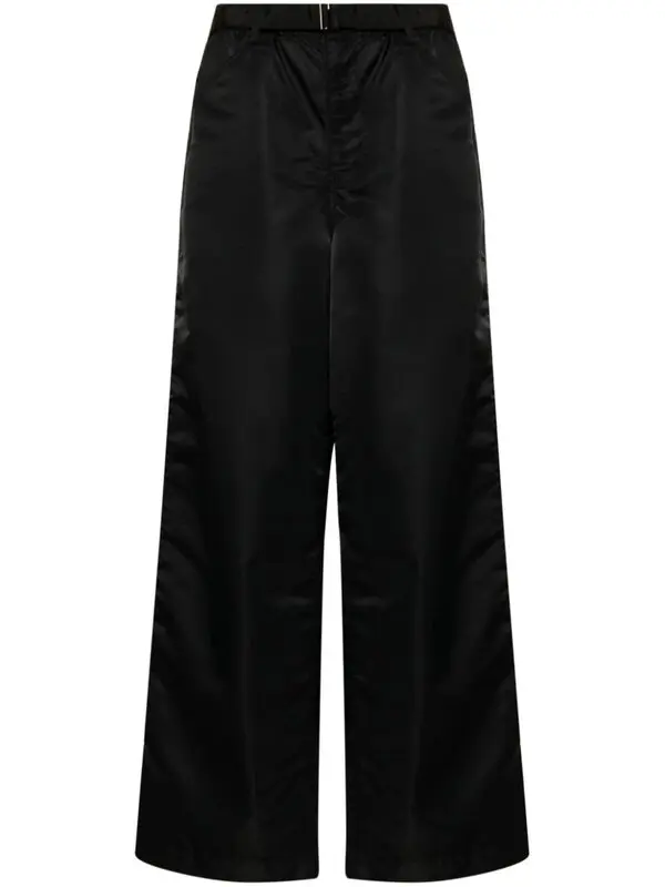 Sacai Belted Wide-leg Trousers - Black