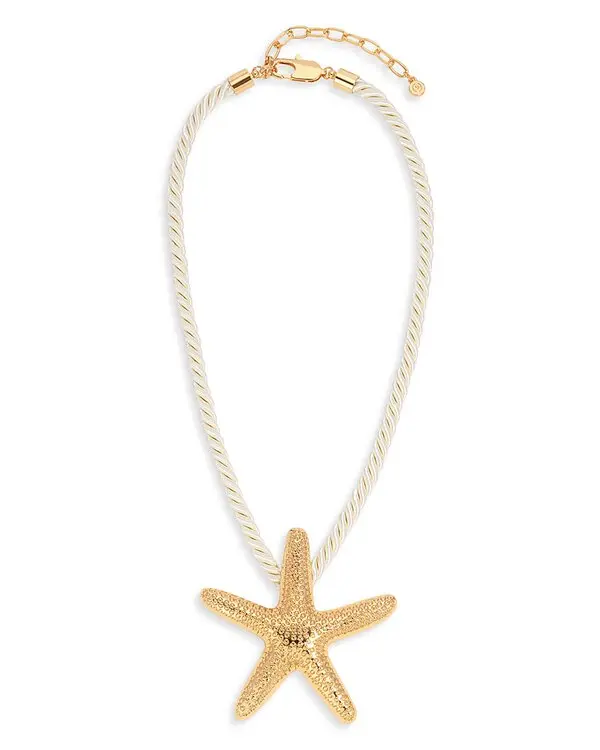 Ettika Starfish Cord Pendant Necklace - Gold/ivory