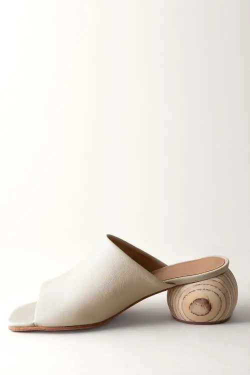 HUMA BLANCO Milla Leather Slide Sandal - Bone