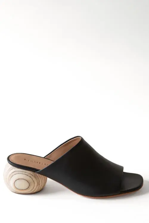 HUMA BLANCO Milla Leather Slide Sandal - Coal