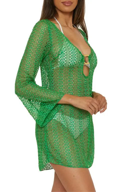 BECCA By Rebecca Virtue Golden Beach Long Sleeve Lace Cover-up Tunic