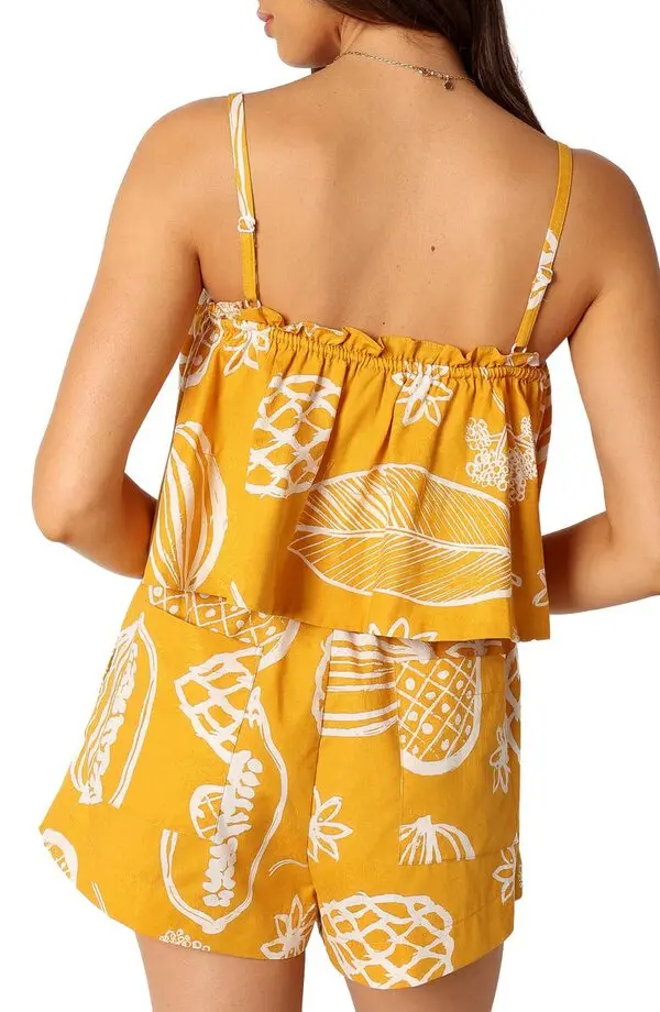 PETAL & PUP Honey Mixed Print Cotton & Linen Drawstring Shorts