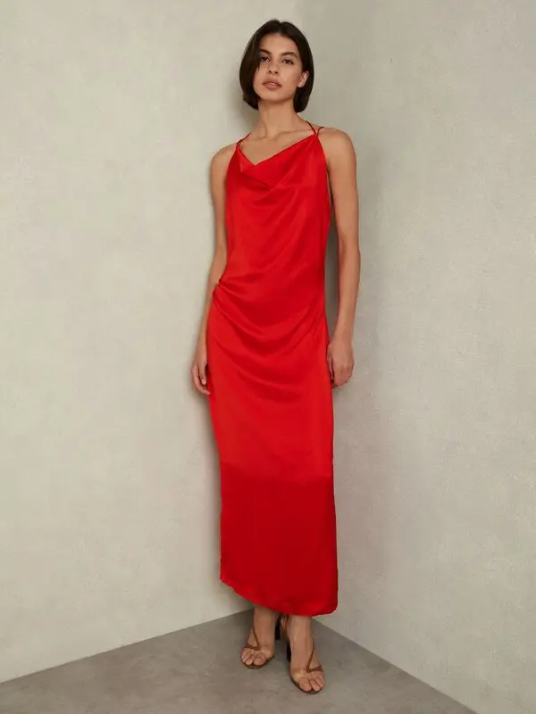 REISS Lilah Satin Maxi Dress