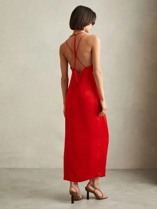 REISS Lilah Satin Maxi Dress