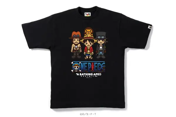 A Bathing Ape One Pieceluffy & Brothers X Milo Tee - Black