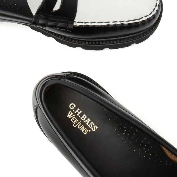 G.H. BASS & CO. Larson 90s Loafer - Black/white Leather