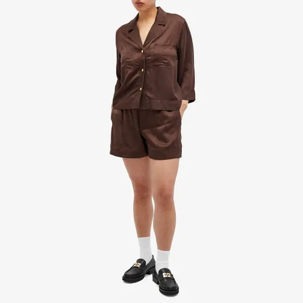 GANNI Washed Satin Shorts