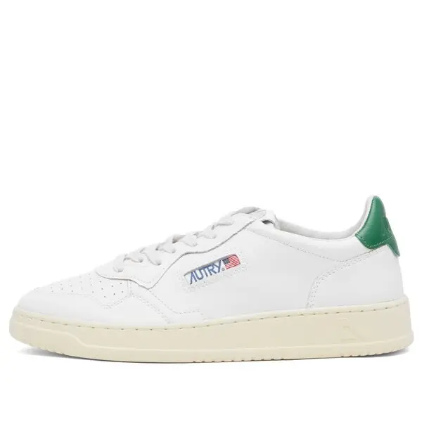 AUTRY 01 Low Leather Sneaker - White/green