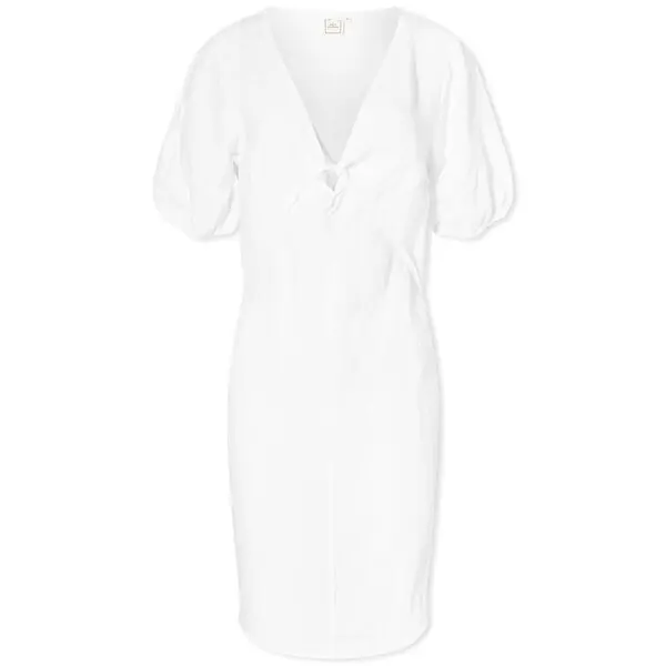 DEIJI STUDIOS Tie Seamed Linen Mini Dress