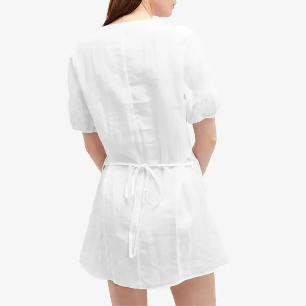 DEIJI STUDIOS Tie Seamed Linen Mini Dress
