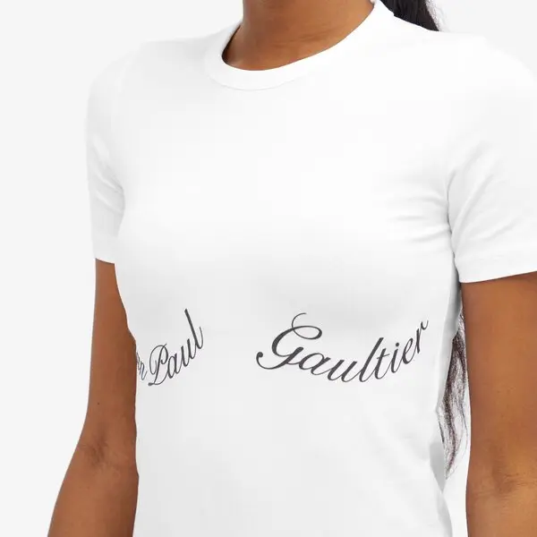 Jean Paul Gaultier Logo T-Shirt In White/Black - 40% Off