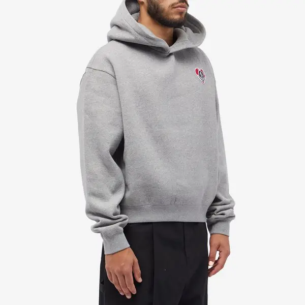MONCLER グレー ハート型ロゴ パーカー XL Moncler Heart Popover Hoodie - Grey | Editorialist