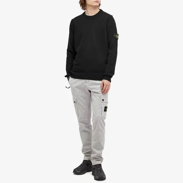 Stone Island Reverse Seam Lambswool Crew Neck Jumper Black