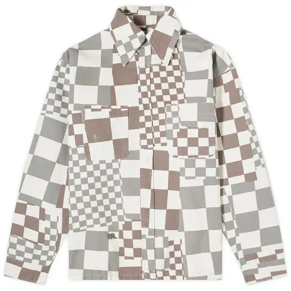 ERL Checkerboard Canvas Jacket - Black/white