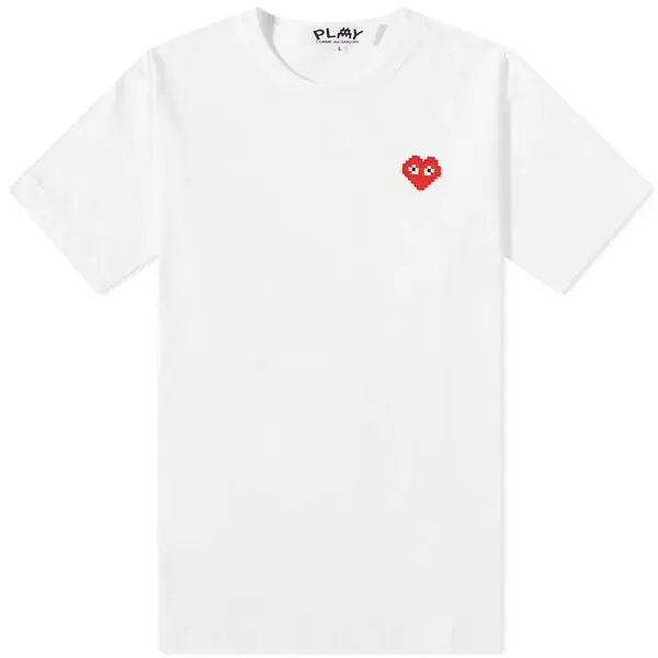 Play Comme Des Garcon Invader Heart T-shirt - White