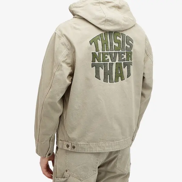 Thisisneverthat Washed Carpenter Jacket In Stone - 70% Off