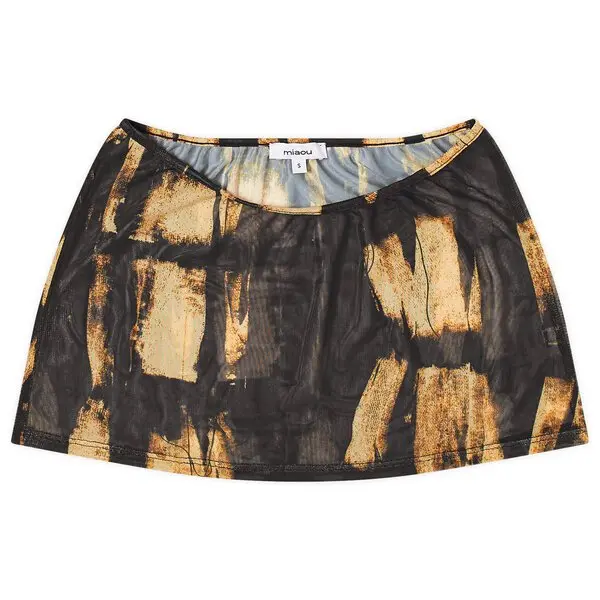 Miaou Elektra Printed Mini Skirt - Treading Brown