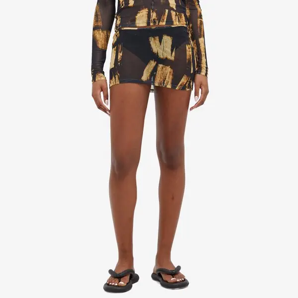 Miaou Elektra Printed Mini Skirt - Treading Brown