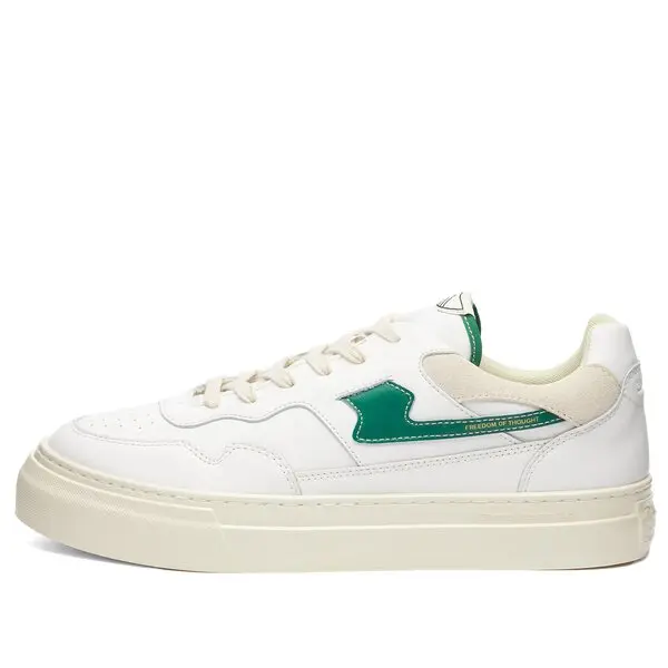 S.W.C STEPNEY WORKERS CLUB Pearl S-strike Leather Sneakers - White/green