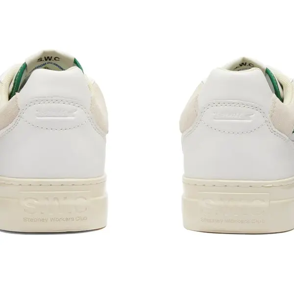 S.W.C STEPNEY WORKERS CLUB Pearl S-strike Leather Sneakers - White/green