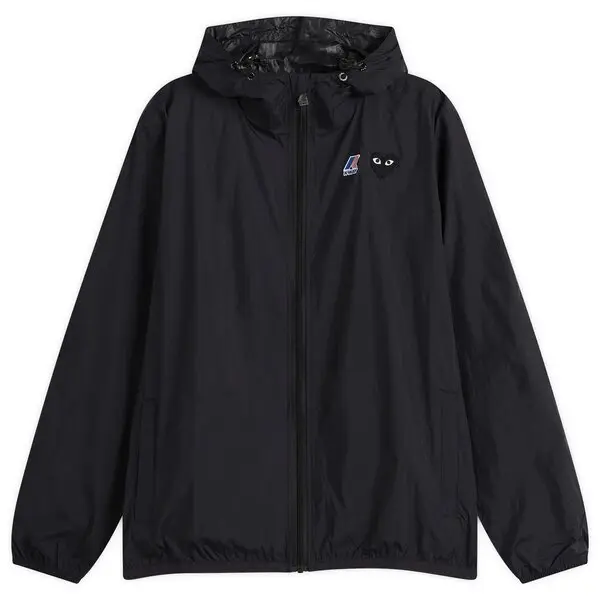 Play Comme Des Garcon X K-way Full Zip Packable Jacket - Black