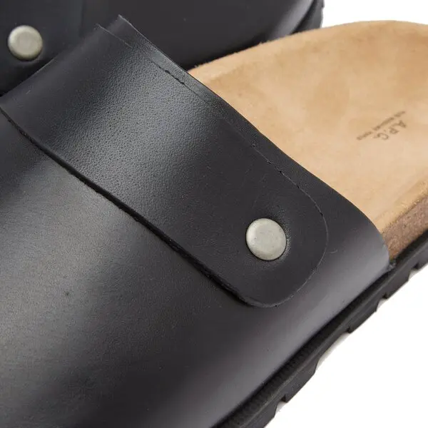 A.P.C. Danny Leather Mule In Black - 70% Off | Editorialist