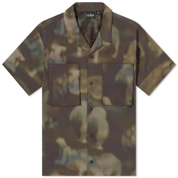 WILD THINGS Short Sleeve Camp Shirt - Olive Nature Mosaic