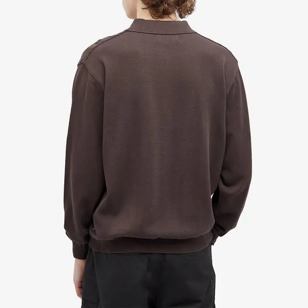Thisisneverthat Cable Knit Zip Polo Shirt In Brown - 50% Off 