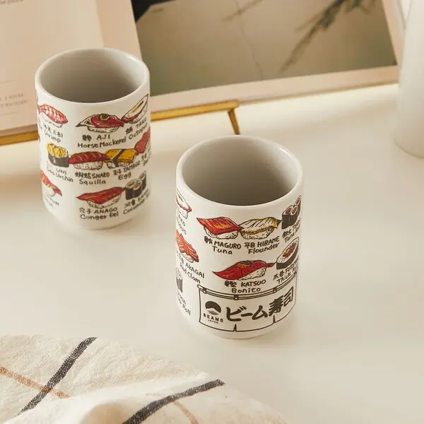BEAMS Fish Ceramic Cup Set Of 2