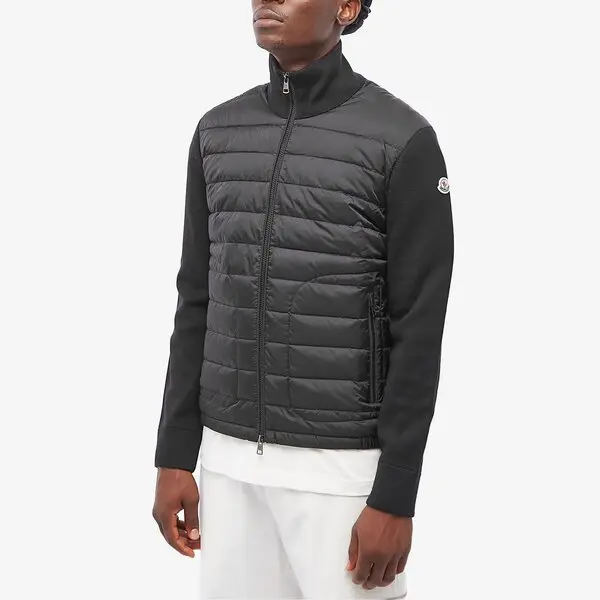 Moncler Down Knit Jacket - Black | Editorialist