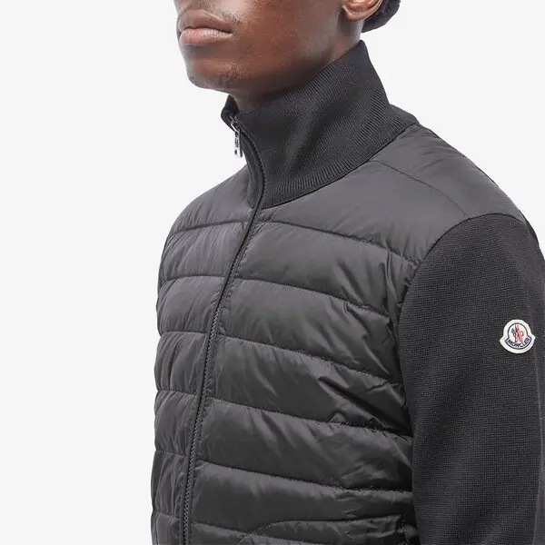 Moncler Down Knit Jacket - Black | Editorialist