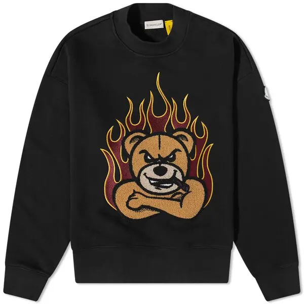 Moncler Genius X Palm Angels Angry Bear Crew Neck Sweat - Black