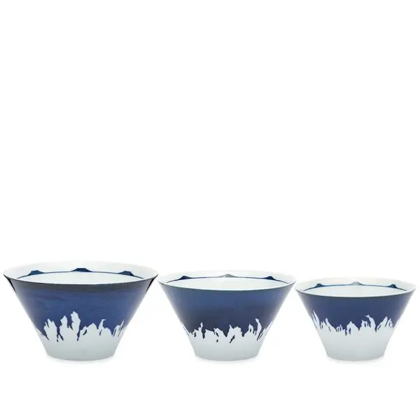 BEAMS Mt Fuji Bowl Set Of 3 - Navy